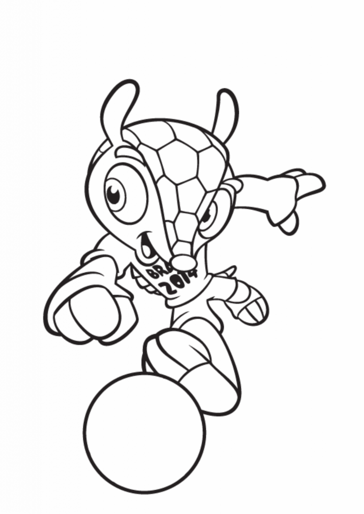 Desenhos do mascote Fuleco para colorir