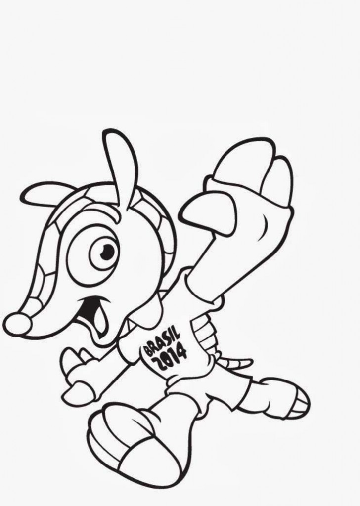 Desenhos do mascote Fuleco para colorir