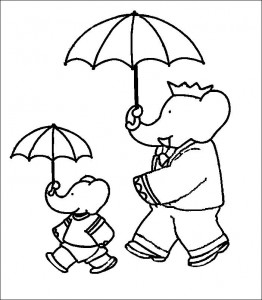 Desenhos do Babar para colorir e pintar