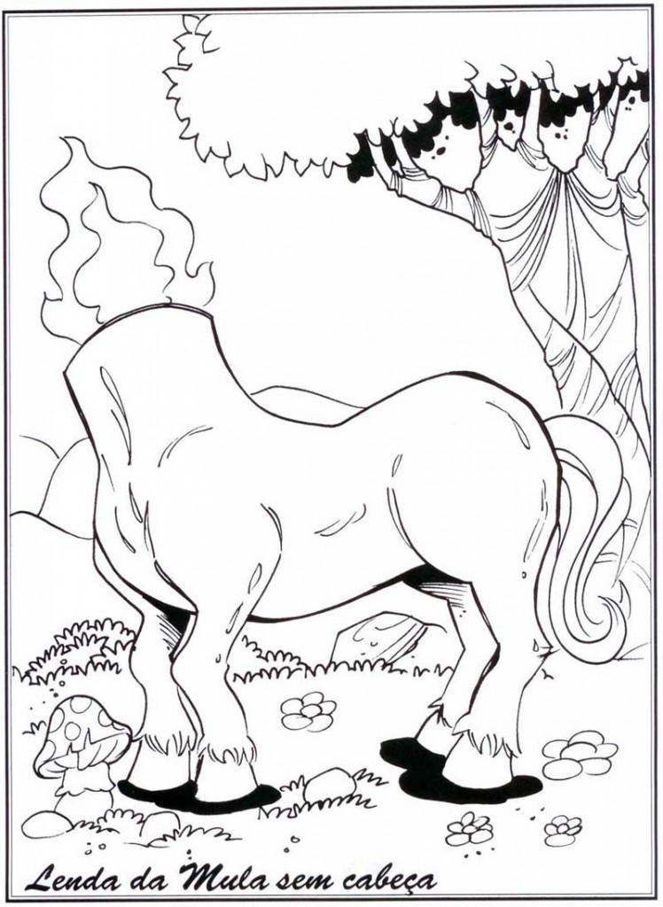 Desenhos de mula sem cabeça para colorir Desenhos de mula sem cabeça para colorir