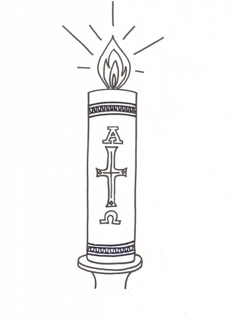 Desenhos do Cirio Pascal para colorir