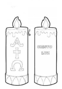 Desenhos do Cirio Pascal para colorir